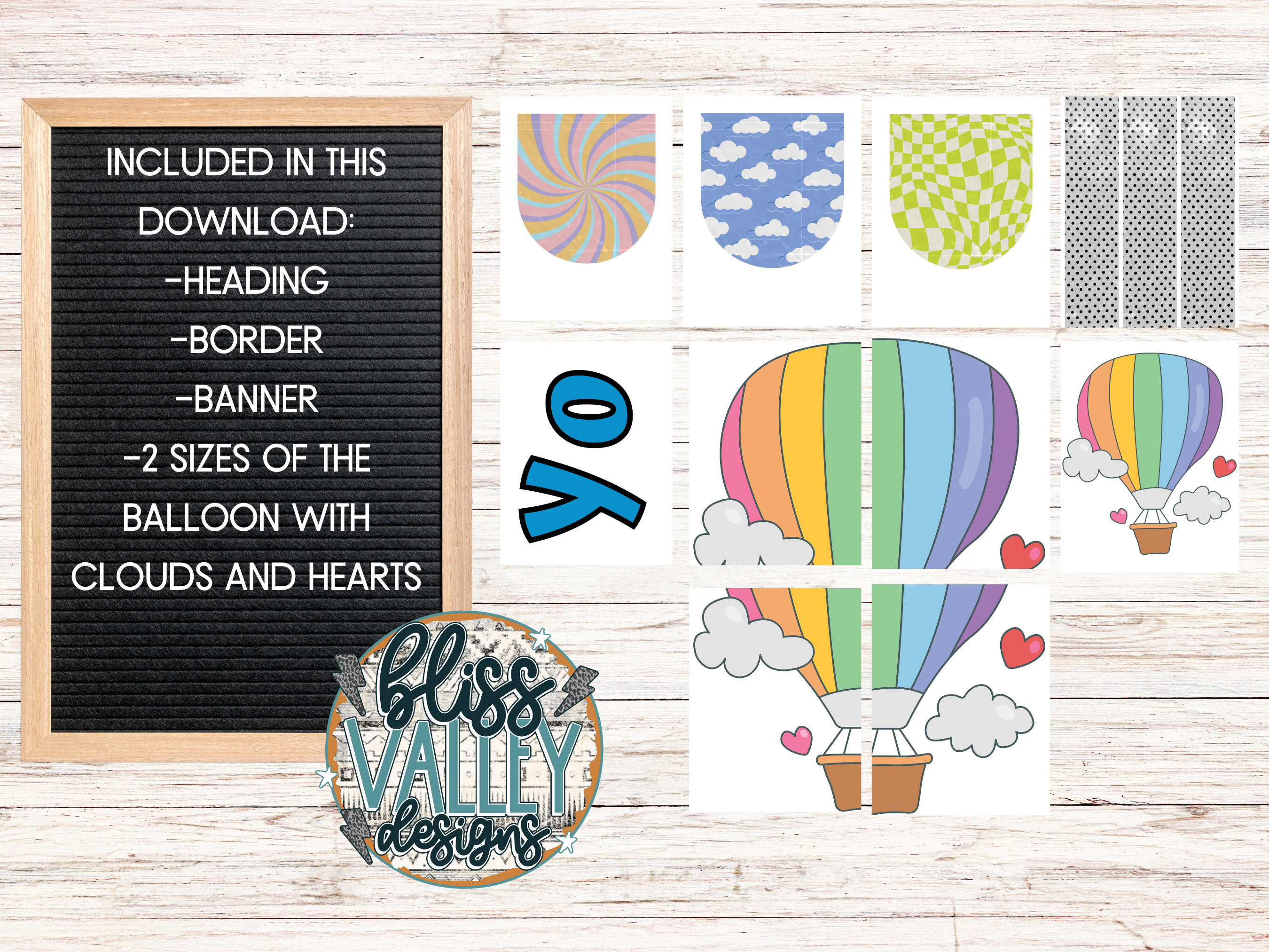 Reading Month Hot Air Balloon Bulletin Board Kit (digital Download) - Etsy