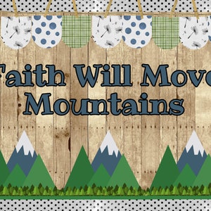 Faith Will Move Mountains Classroom Bulletin Board Kit (digital ...