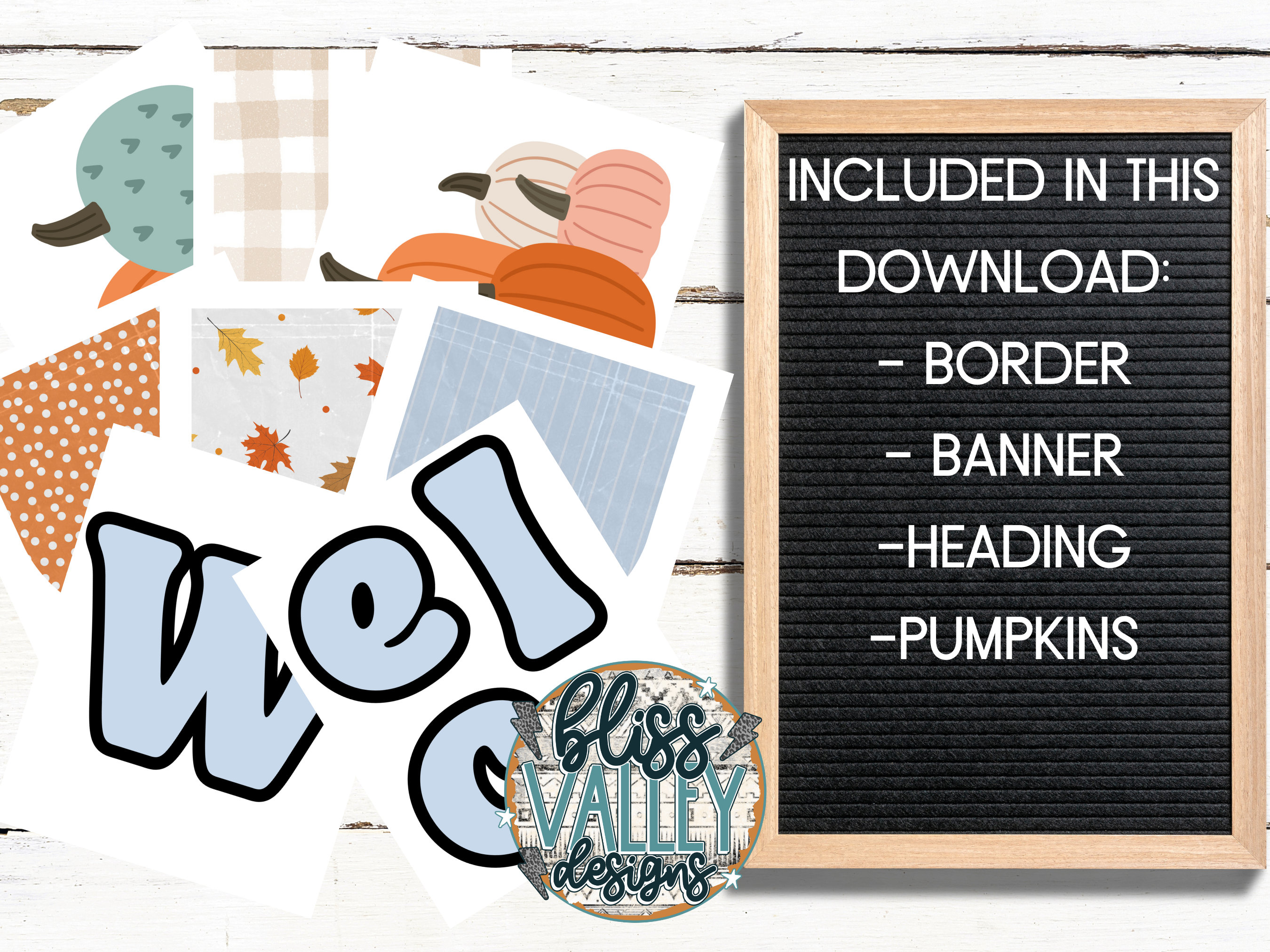 Fall Pumpkin Bulletin Board Kit: Boho Classroom Decor (digital Download ...