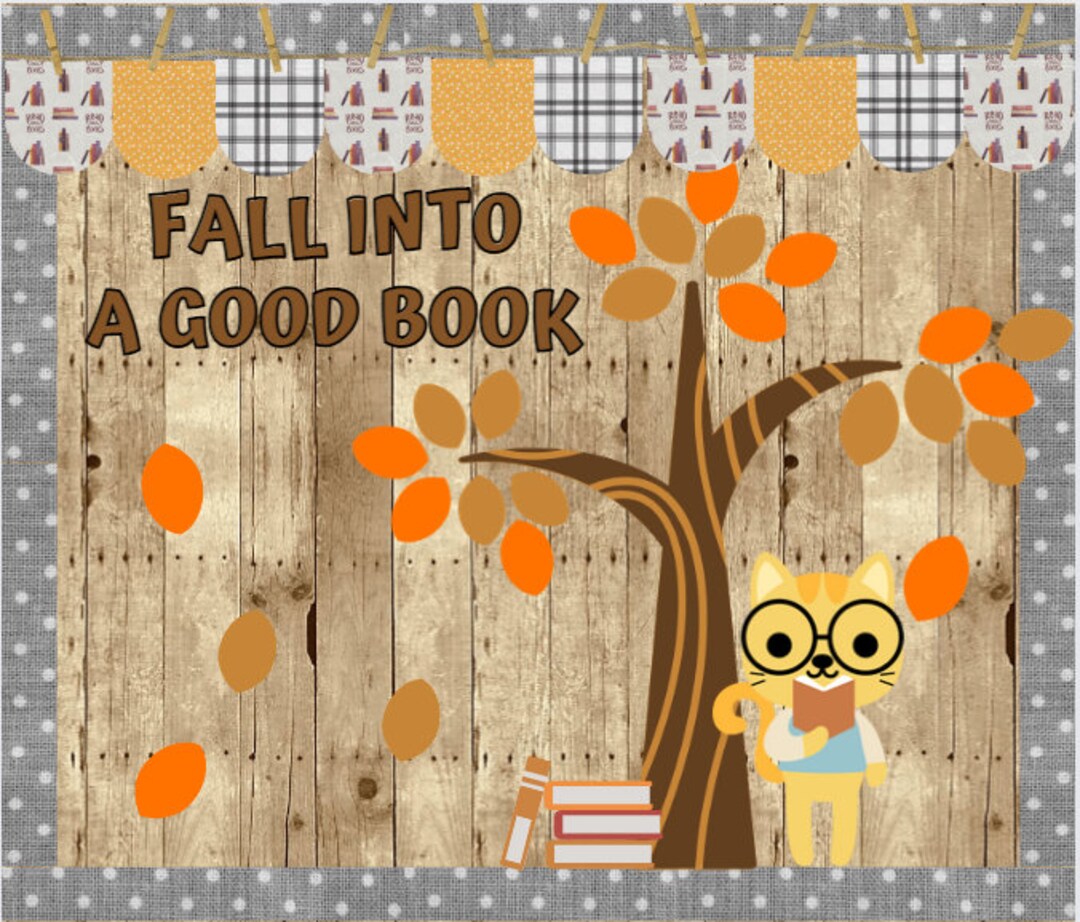 Fall Reading Bulletin Board Kit: Classroom Library Decor (digital ...