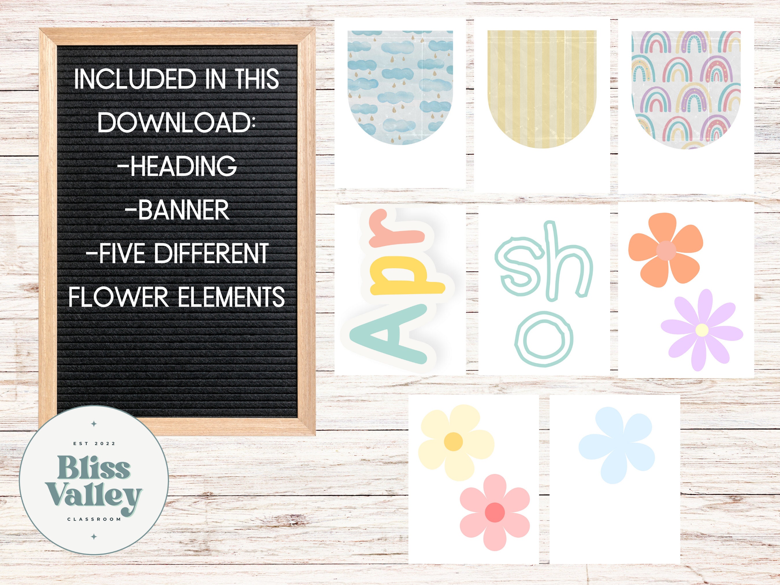 April Showers Bring May Flowers Spring Printable Classroom Bulletin ...
