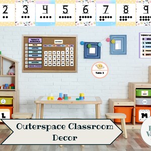 Pastel Outerspace Theme Printable Classroom Calendar Kit | Summer ...