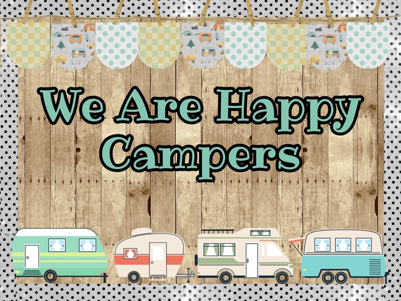 Happy Campers Classroom Bulletin Board Kit: Boho Camping Decor (digital ...