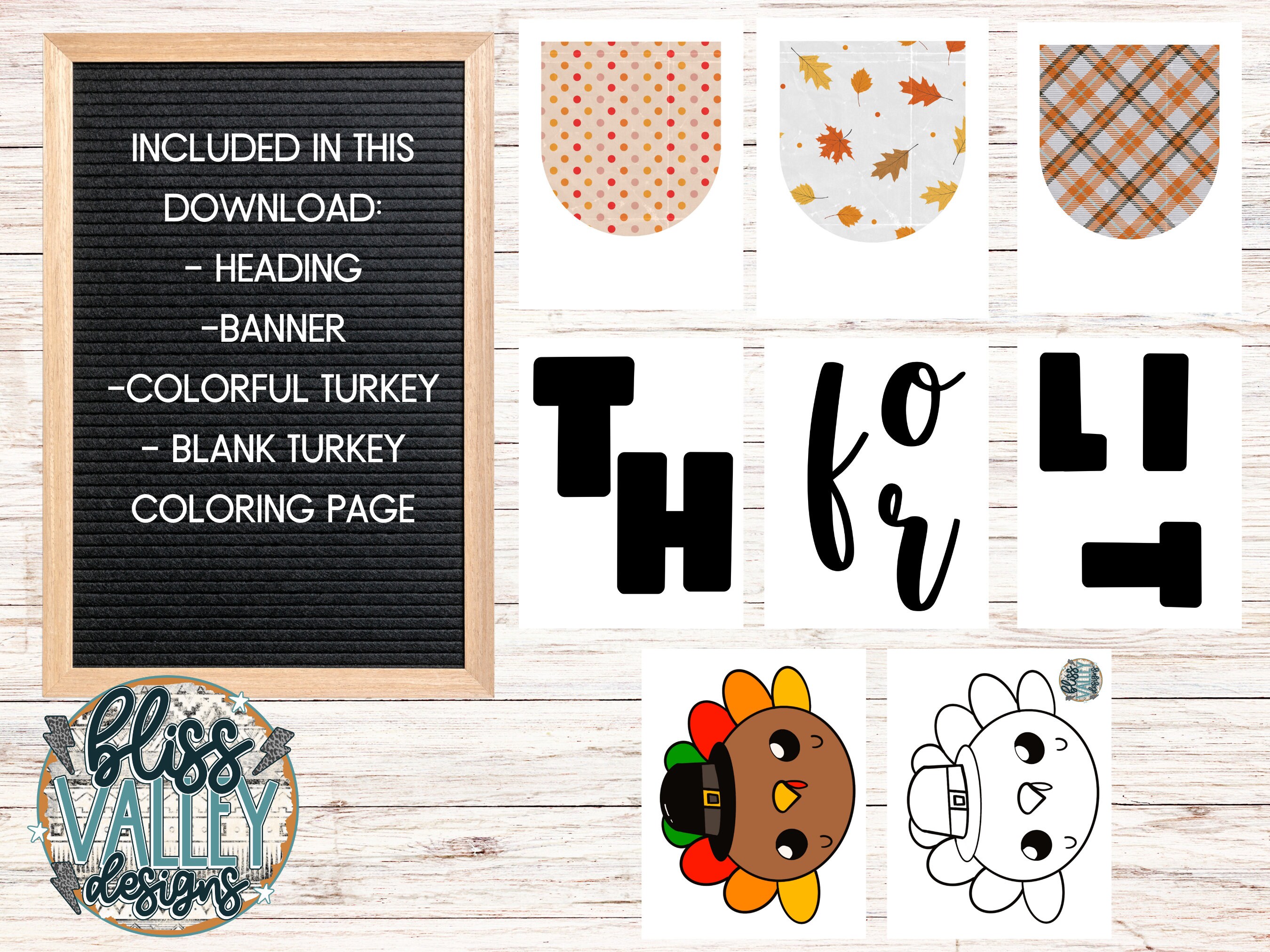 Thankful Turkeys Classroom Bulletin Board Kit: Fall Activity (printable ...