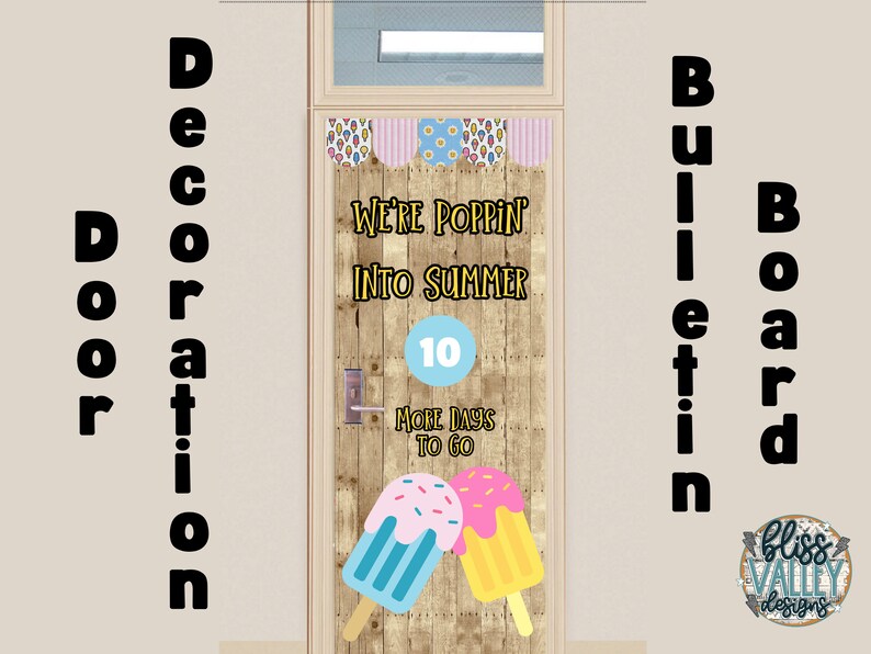 We're Poppin' Into Summer Countdown Printable Classroom Bulletin Board ...
