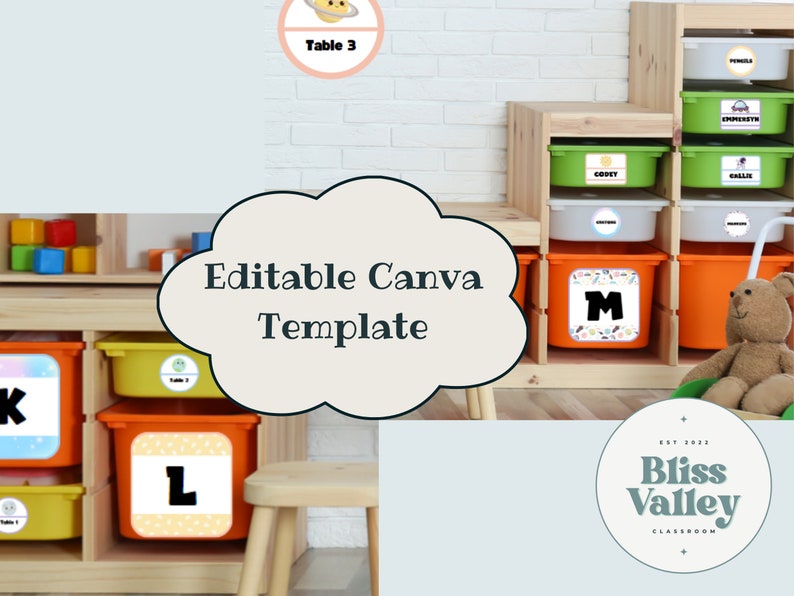 Editable Pastel Outerspace Theme Printable Classroom Labels Elementary ...