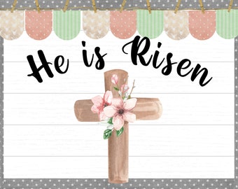 He is Risen Easter Spring Classroom Bulletin Board Kit - Etsy