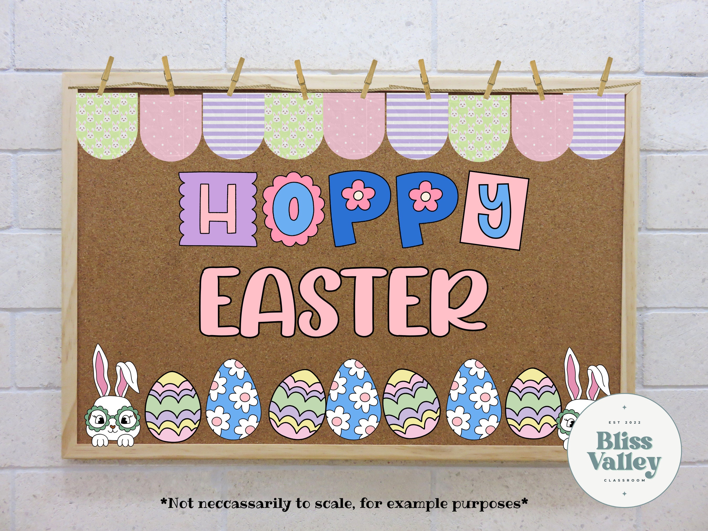 Hoppy Easter Classroom Bulletin Board Kit: Retro Spring Decor (digital ...