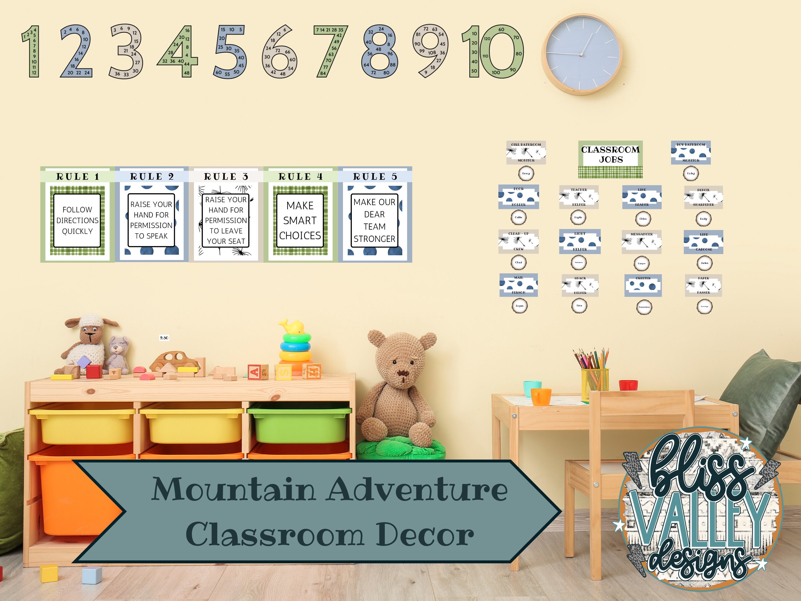 Editable Mountain Adventure Classroom Jobs Display Bulletin Board Kit ...