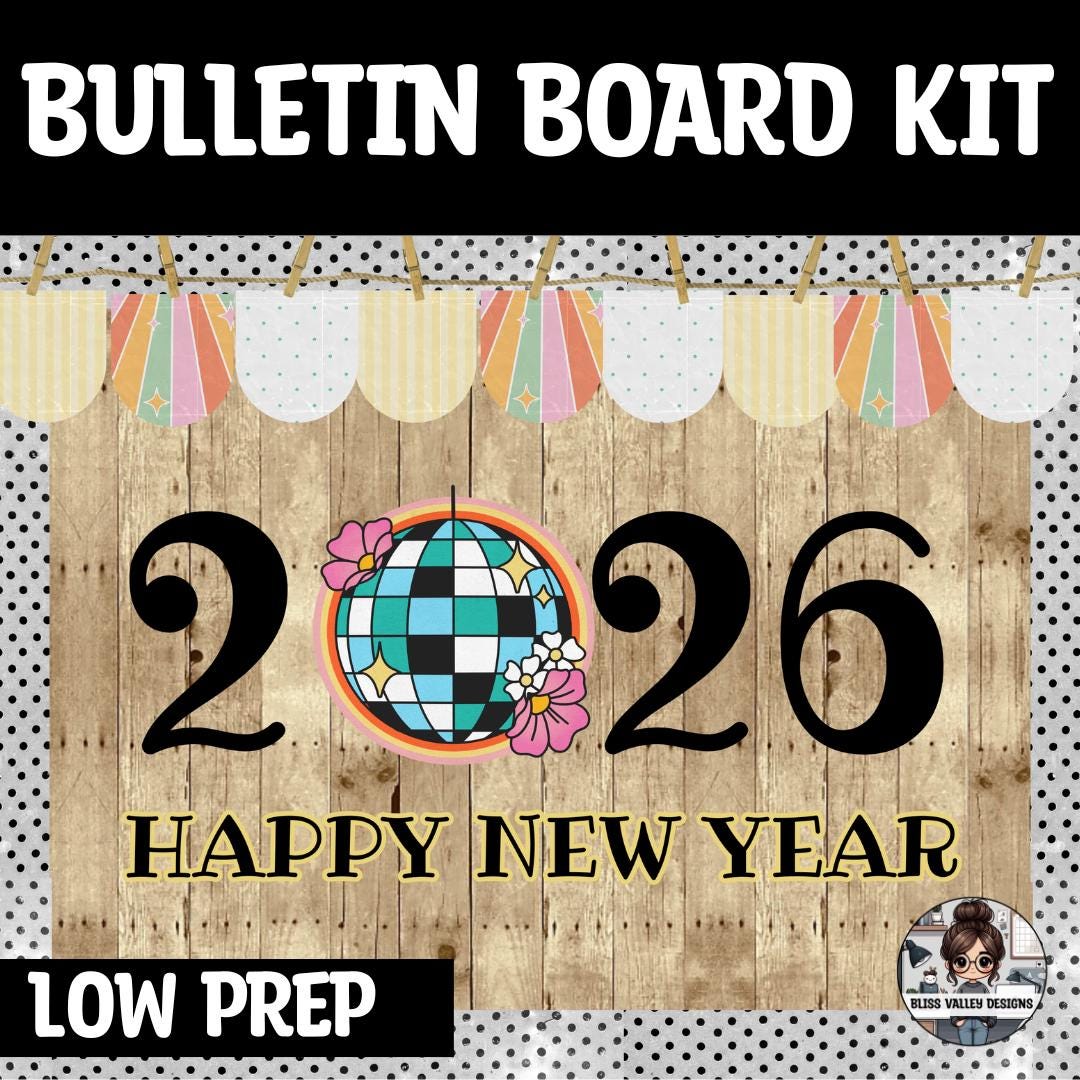 2026 Disco New Year Bulletin Board & Door Decoration | Printable ...