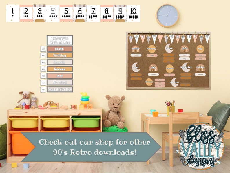 Boho Classroom Schedule Cards: Editable Teacher Printable (digital ...