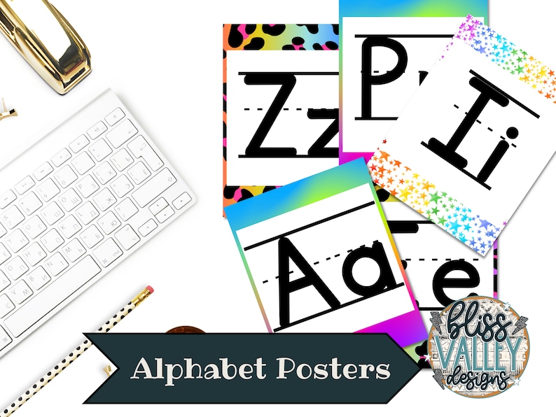 90's Retro Theme Alphabet Posters Printable Classroom Décor Classroom ...