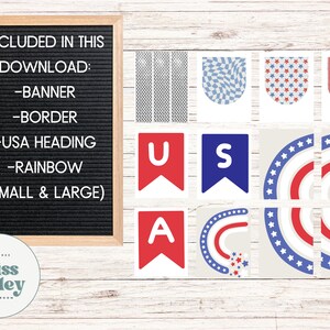USA Printable Classroom Bulletin Board Kit | July Door Decoration ...