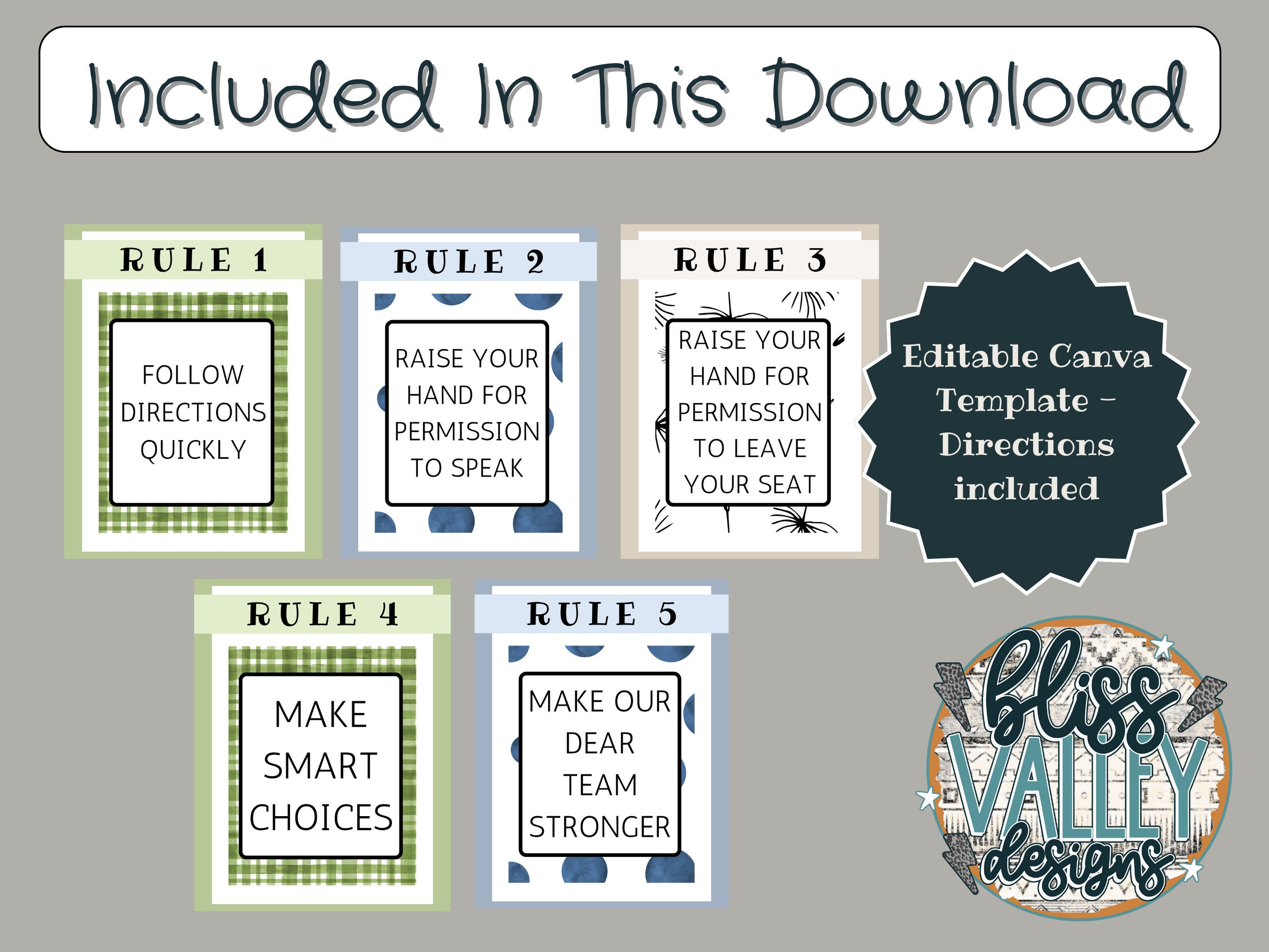 Editable Mountain Adventure Printable Classroom Rules Template Teacher ...