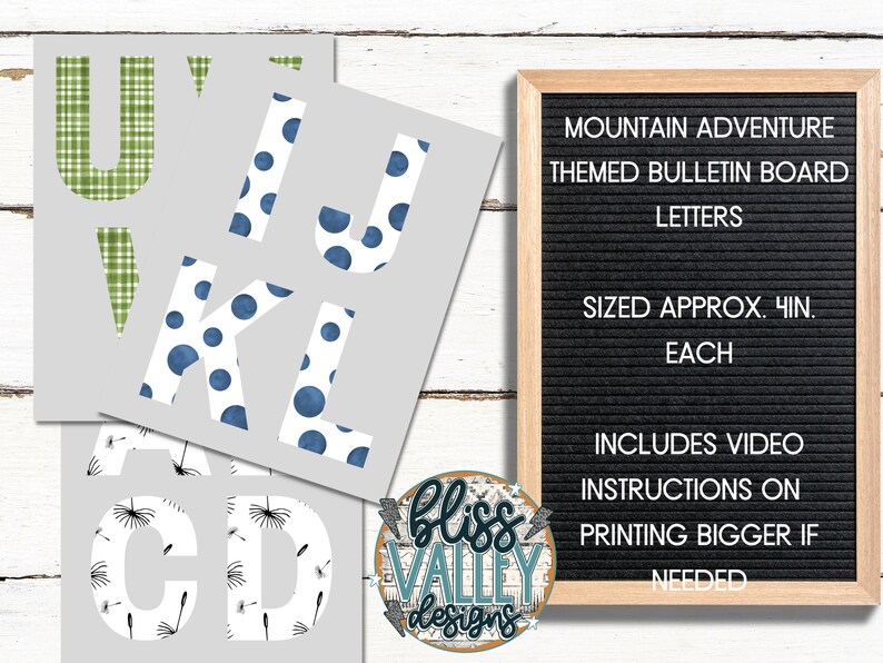 Mountain Adventure Themed Printable Bulletin Board Letter Set ...