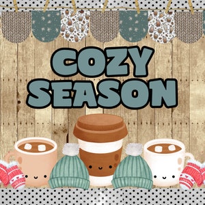Cozy Vibes Winter Classroom Bulletin Board Kit: Coffee, Cocoa (digital ...
