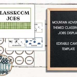 Editable Mountain Adventure Classroom Jobs Display Bulletin Board Kit ...