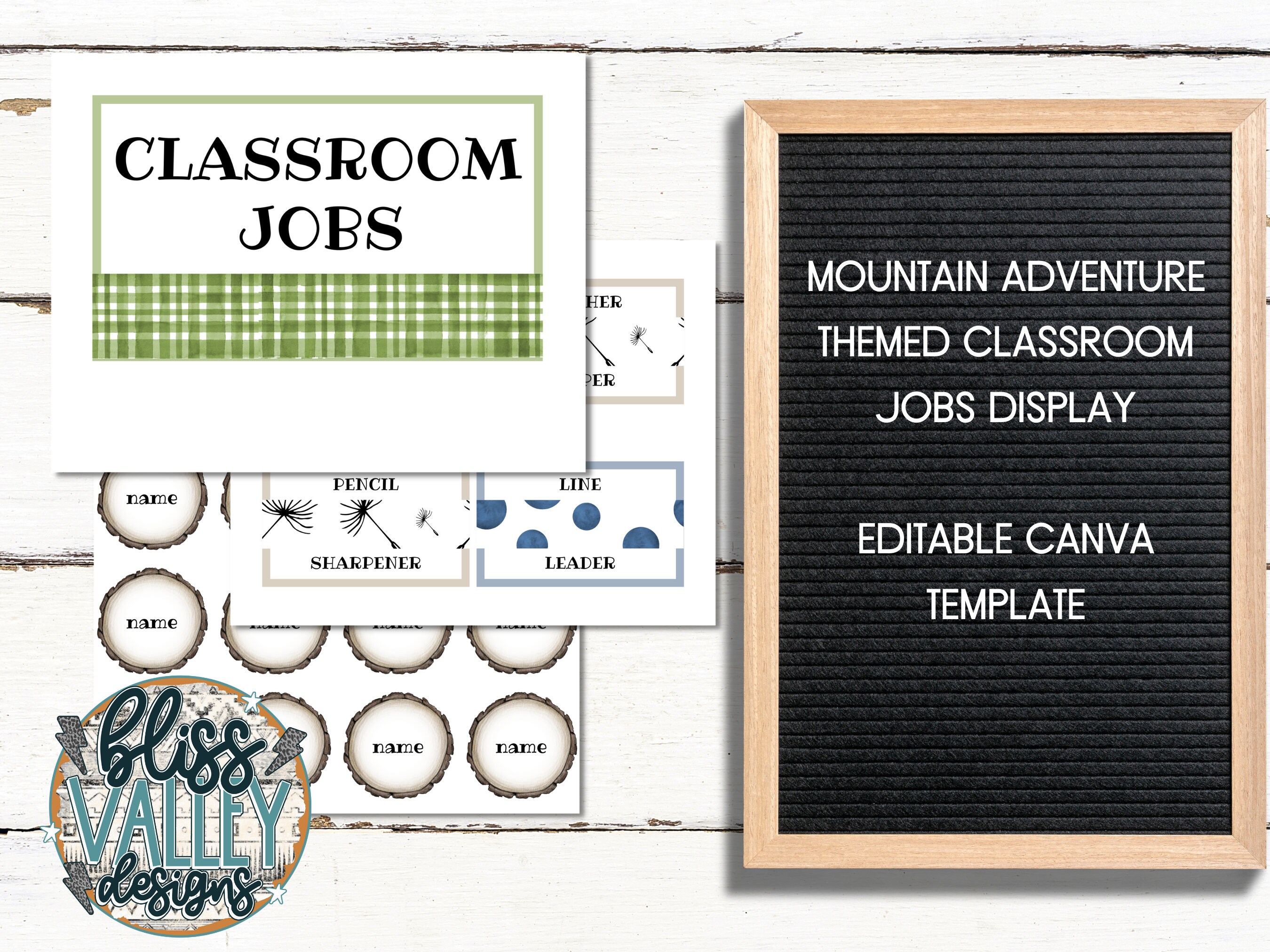 Editable Mountain Adventure Classroom Jobs Display Bulletin - Etsy