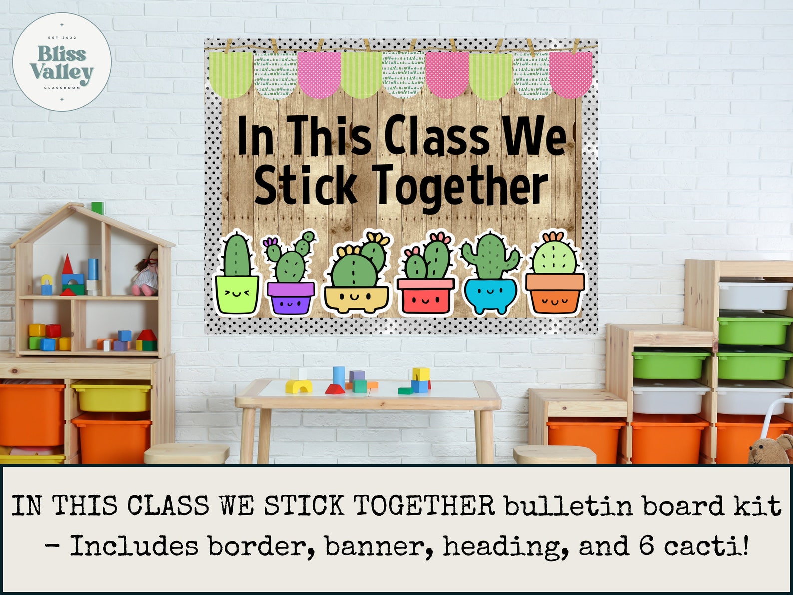 In This Class We Stick Together Cactus Classroom Door Decoration ...