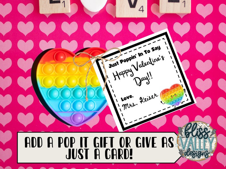 Printable Pop It Valentine's Day Cards for Kids (PDF) - Etsy