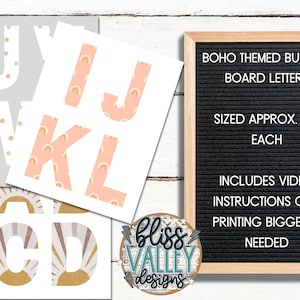 90's Boho Themed Printable Bulletin Board Letter Set | Classroom ...
