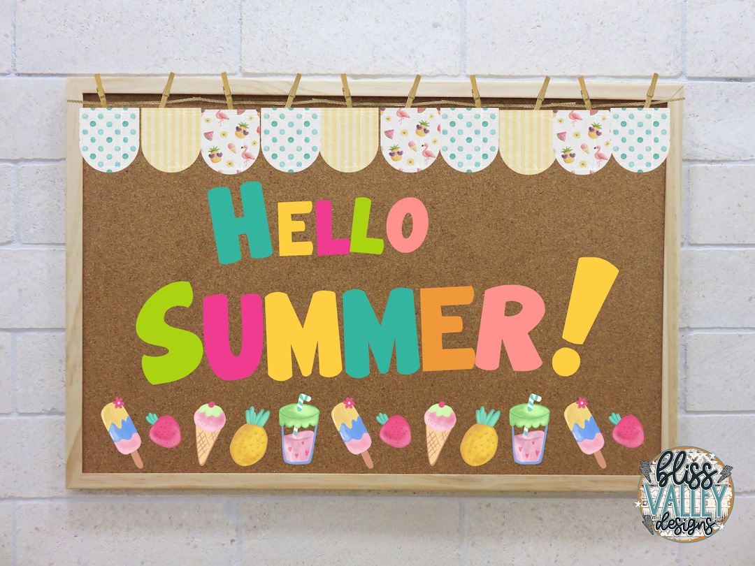 Hello Summer Bulletin Board Kit: Printable Classroom Decor (digital ...