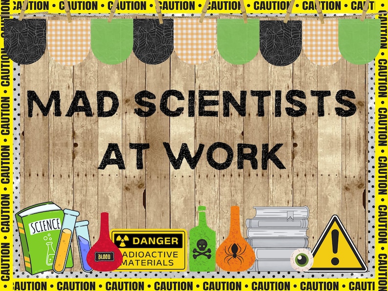 Mad Scientists at Work Science Classroom Door Decoration Bulletin Board ...