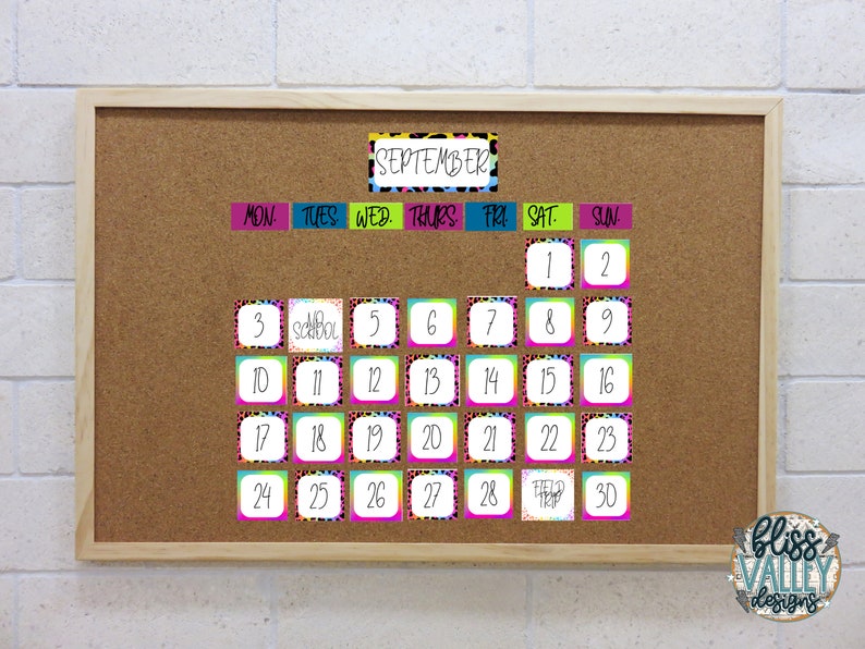 90's Retro Theme Printable Classroom Calendar Kit | Back to School ...
