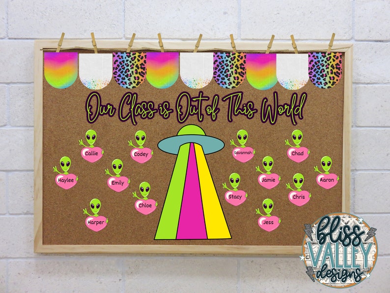 90's Retro Classroom Bulletin Board Kit: Alien Theme (digital Download ...