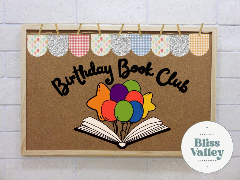 Birthday Book Club Bulletin Board Kit: Classroom Door Decor (digital ...