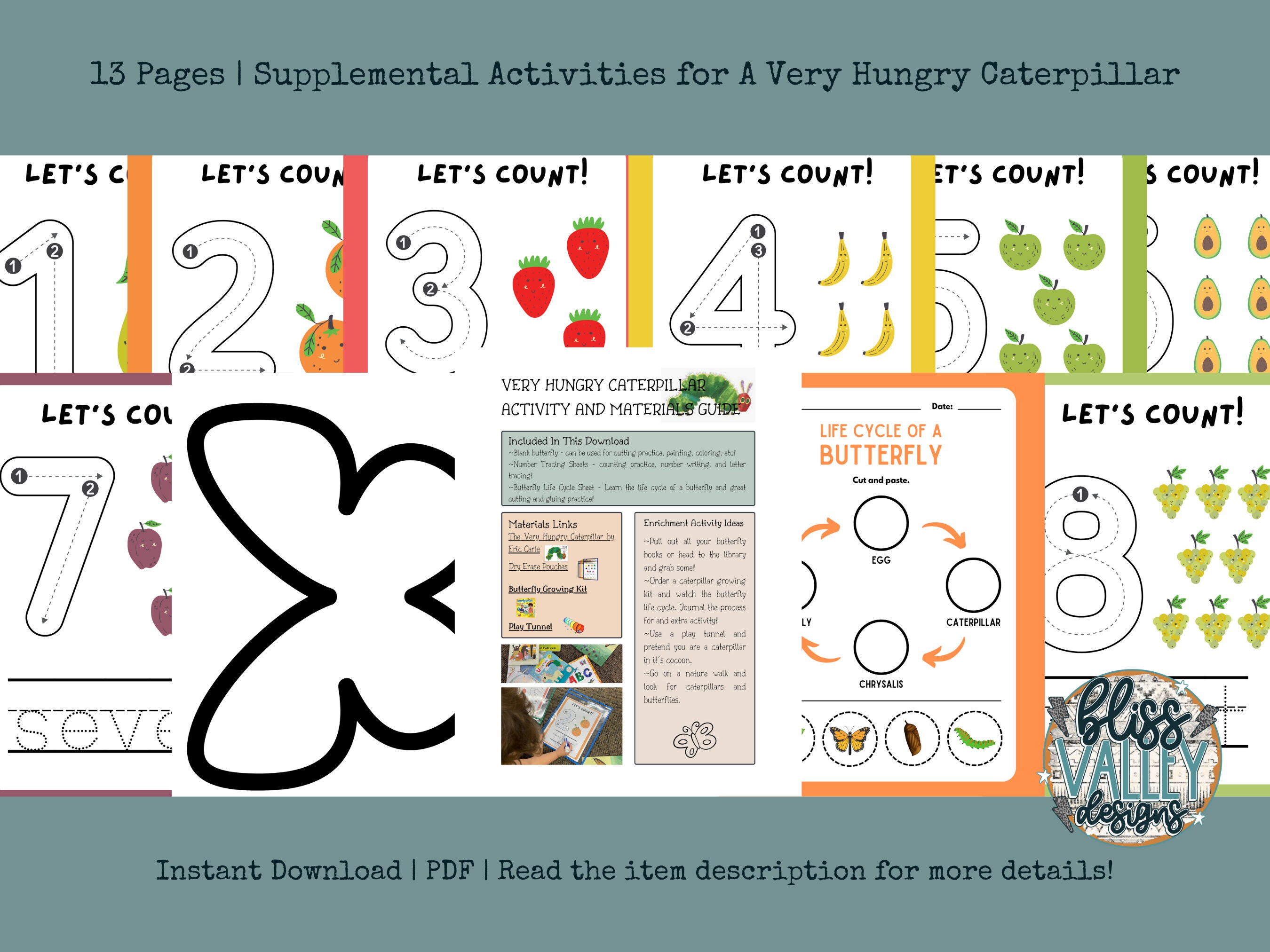 The Very Hungry Caterpillar Preschool Homeschool Activity Pack ...
