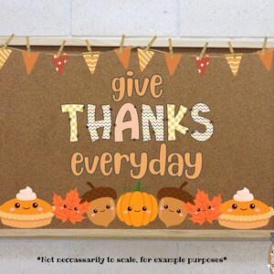 Give Thanks Classroom Bulletin Board Kit: Fall Thanksgiving Decor ...