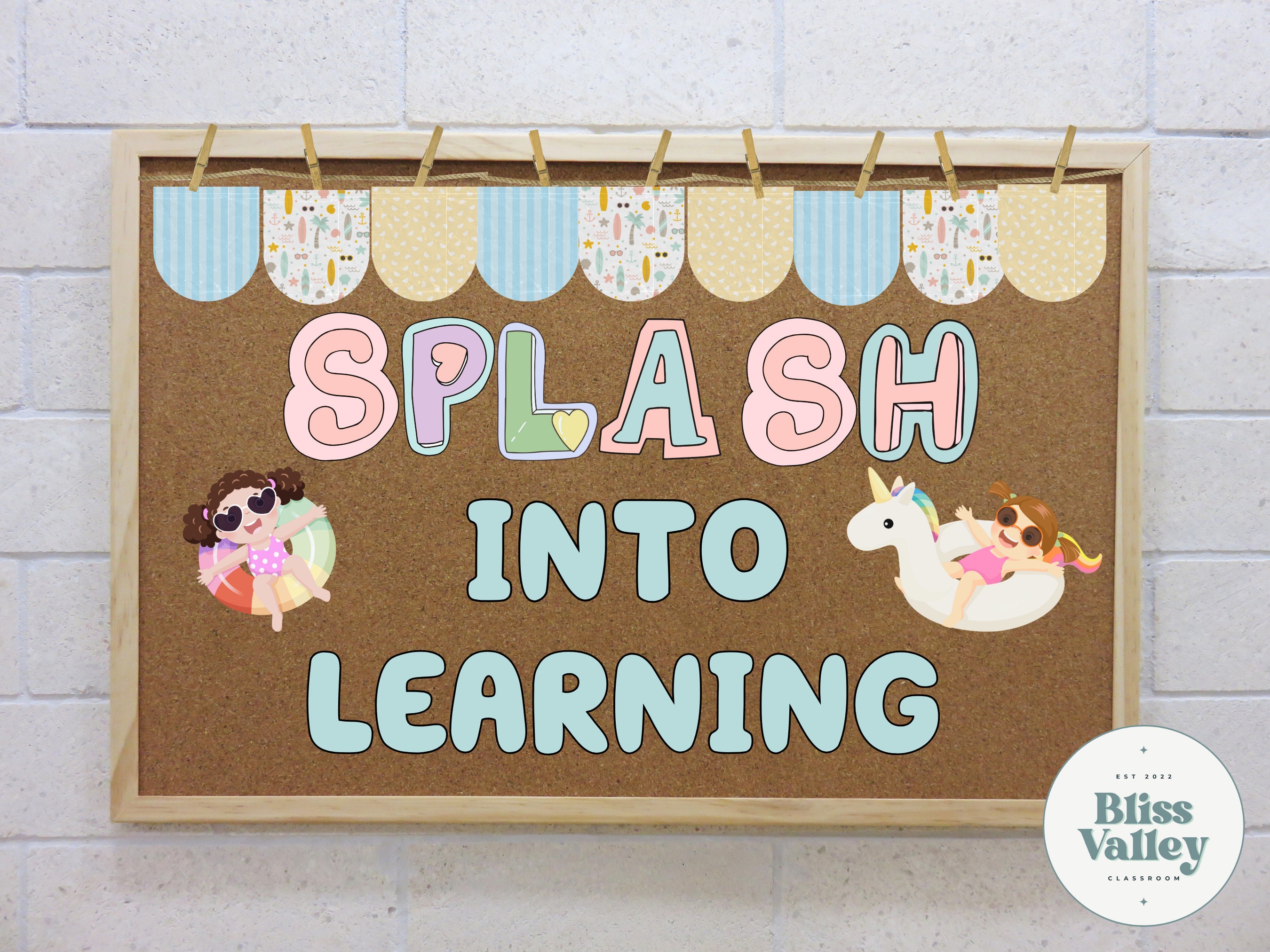 Splash Into Learning Printable Classroom Bulletin Board Kit Idea Door Decoration End of the Year ...