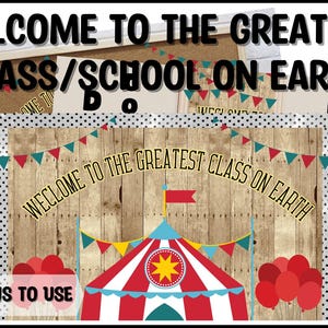 Circus Classroom Printable Bulletin Board Kit: Back to School Carnival ...