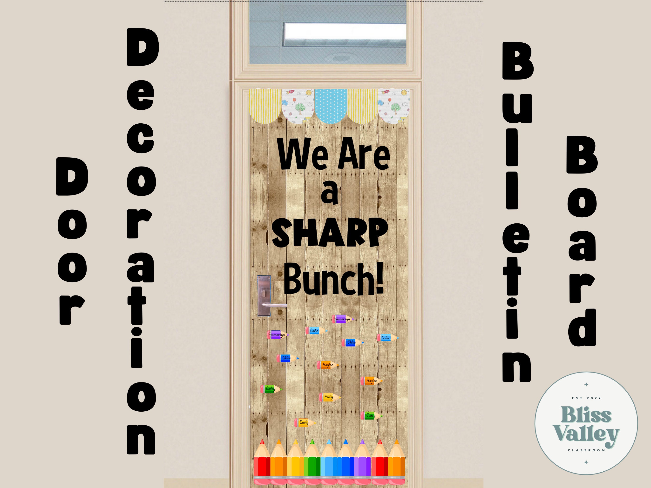 Sharp Bunch Classroom Bulletin Board Kit: Back to School Decor (png's ...