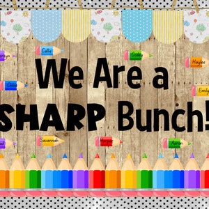 Sharp Bunch Classroom Bulletin Board Kit: Back to School Decor (png's ...