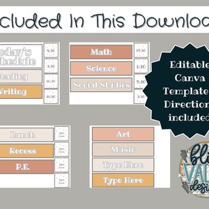 Boho Dreams Printable Classroom Daily Schedule Cards | Teacher ...
