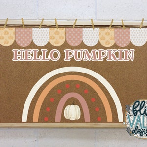 Hello Pumpkin Fall Classroom Bulletin Board Kit: Boho Decor (digital ...