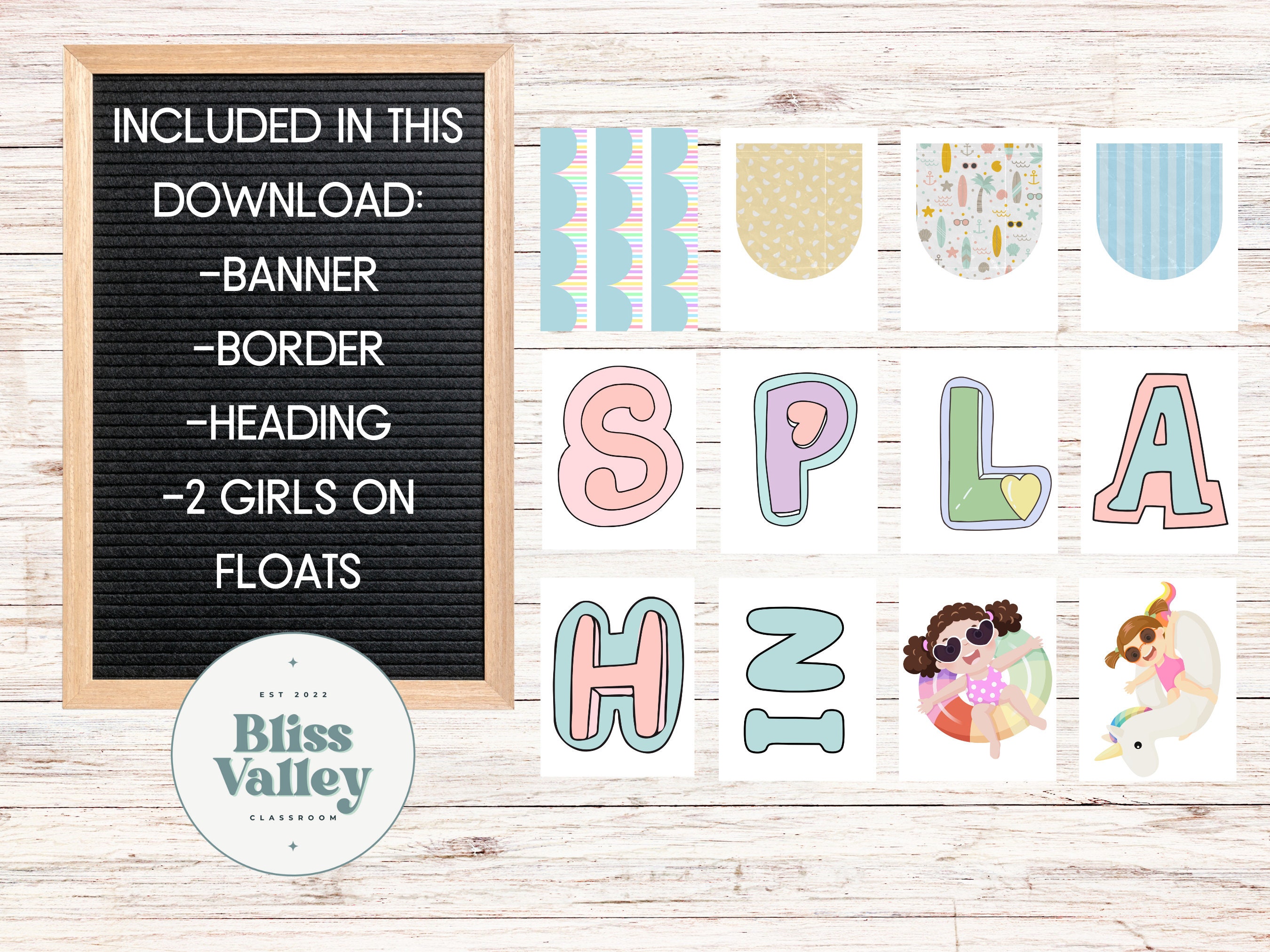 Splash Into Learning Printable Classroom Bulletin Board Kit Idea Door ...