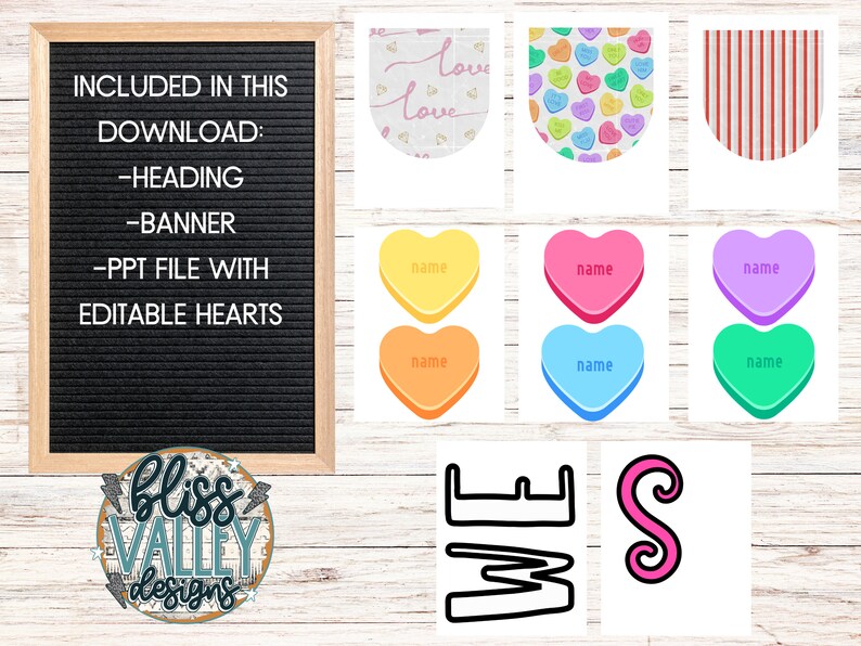 EDITABLE Sweethearts Valentine's Day Classroom Bulletin Board Kit ...