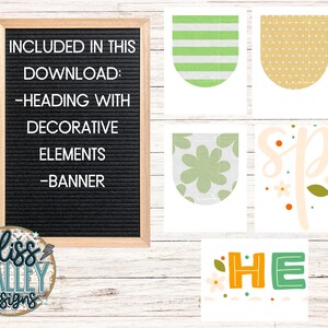 Hello Spring Printable Classroom Bulletin Board Kit March April Door ...