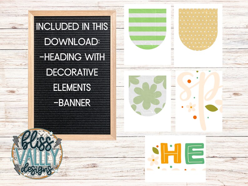 Hello Spring Printable Classroom Bulletin Board Kit March April Door ...