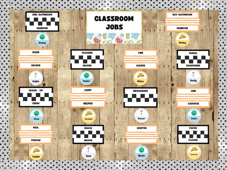 Editable Science School Bus Themed Classroom Jobs Display - Etsy
