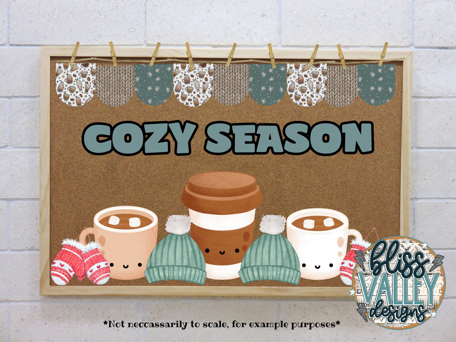 Cozy Vibes Winter Classroom Bulletin Board Kit: Coffee, Cocoa (digital ...
