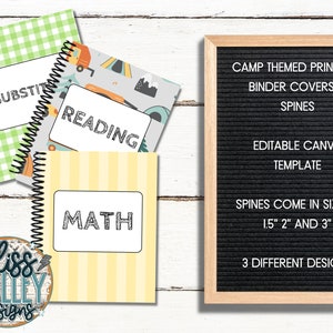 Camp Theme Binder Covers and Spines: Editable Canva Template (PDF) - Etsy