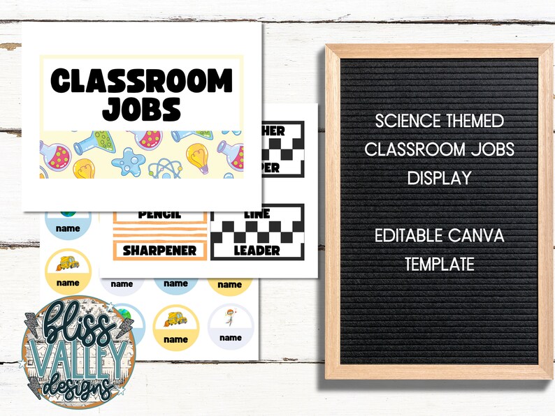 Editable Science School Bus Themed Classroom Jobs Display - Etsy