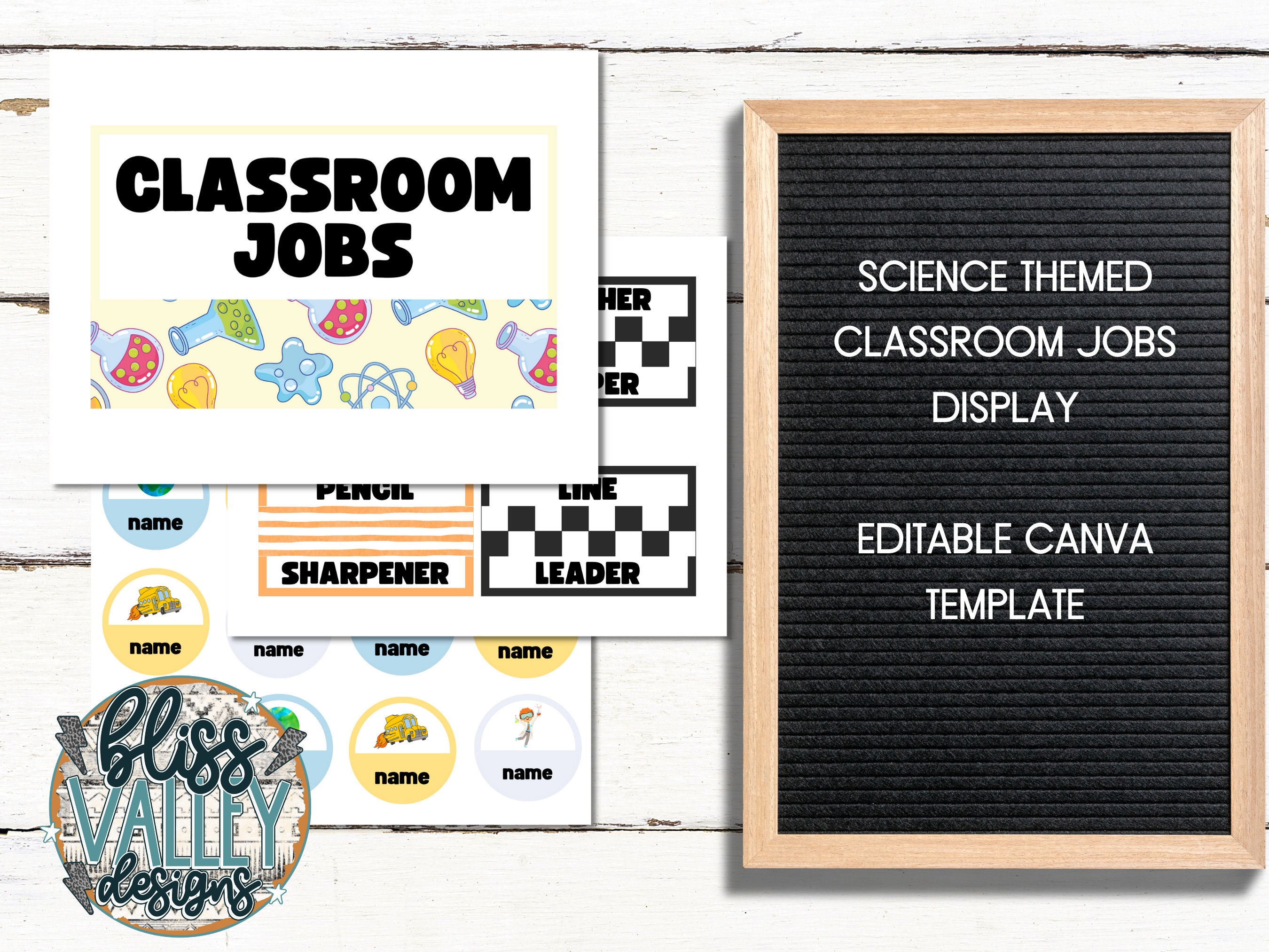 Editable Science School Bus Themed Classroom Jobs Display - Etsy