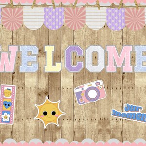 Retro Varsity Welcome Bulletin Board Kit: Pastel Classroom Decor ...