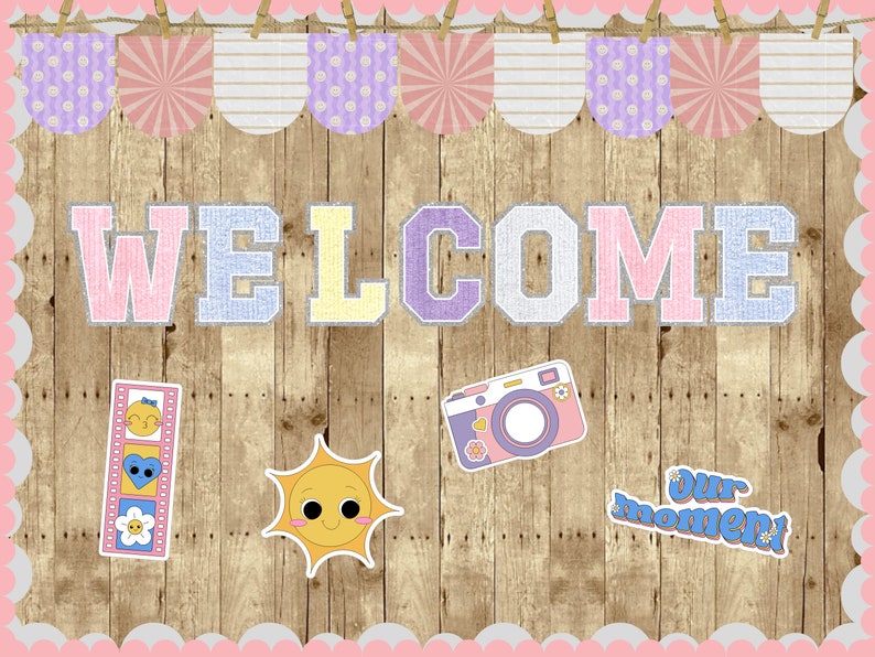 Retro Varsity Welcome Bulletin Board Kit: Pastel Classroom Decor ...