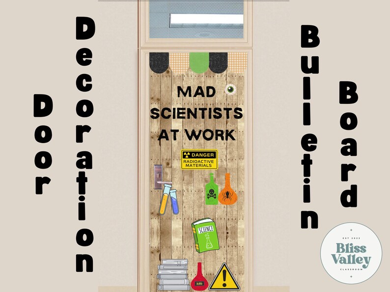 Mad Scientists at Work Science Classroom Door Decoration Bulletin Board ...